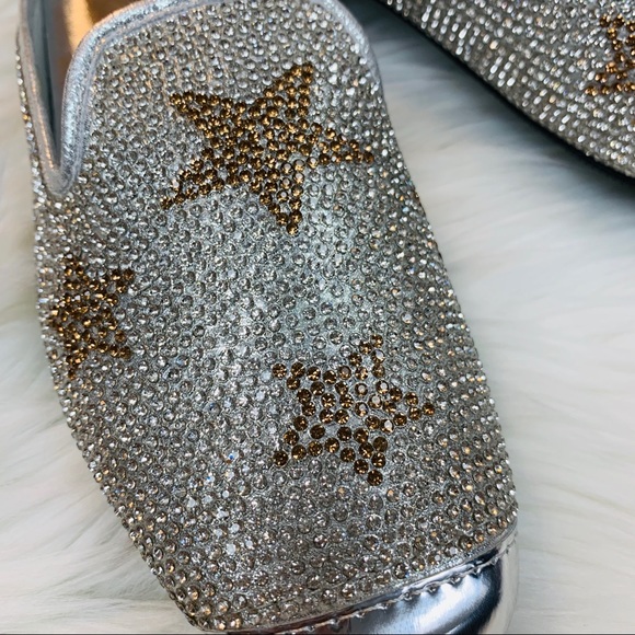 Shoes | Silver Rhinestoned Star Mule | Poshmark